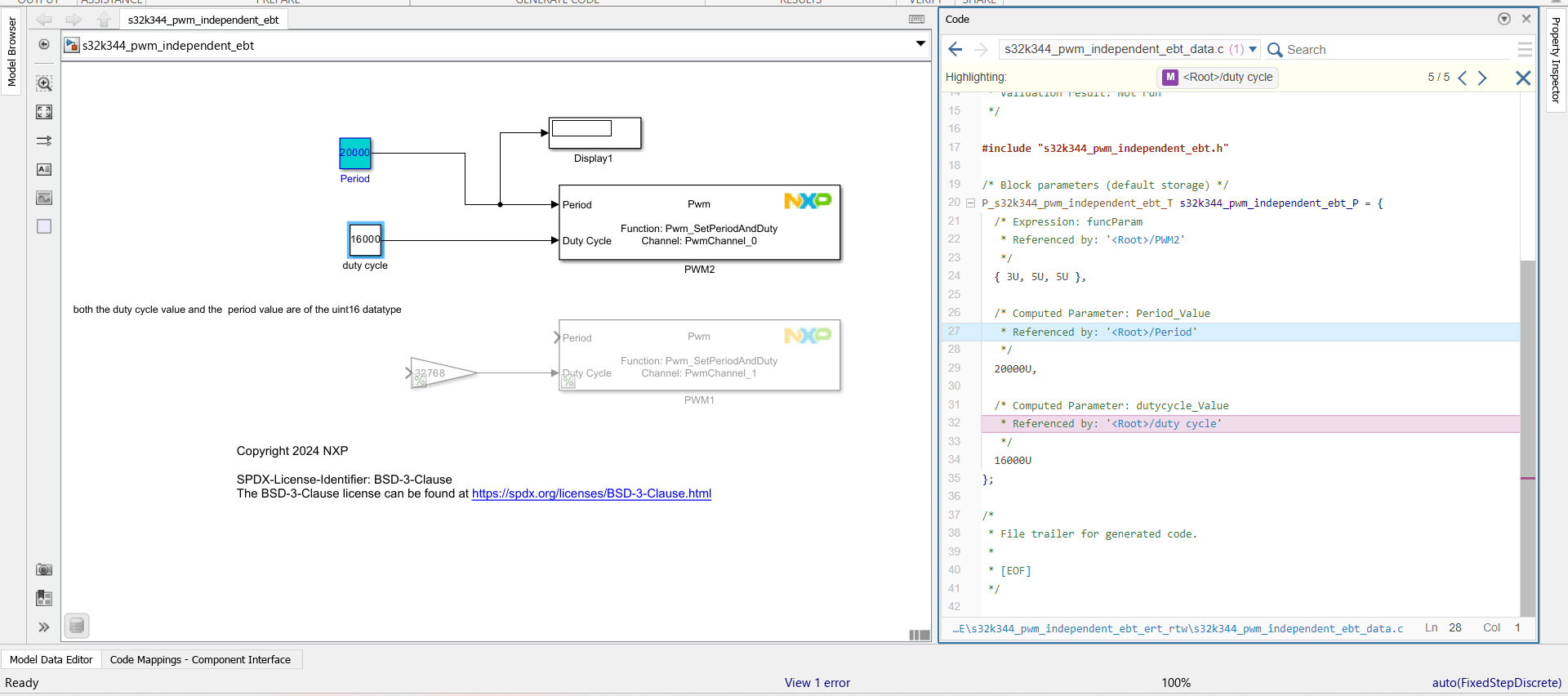 PWM CHNAGE VALUES IN SIMULINK - NXP Community