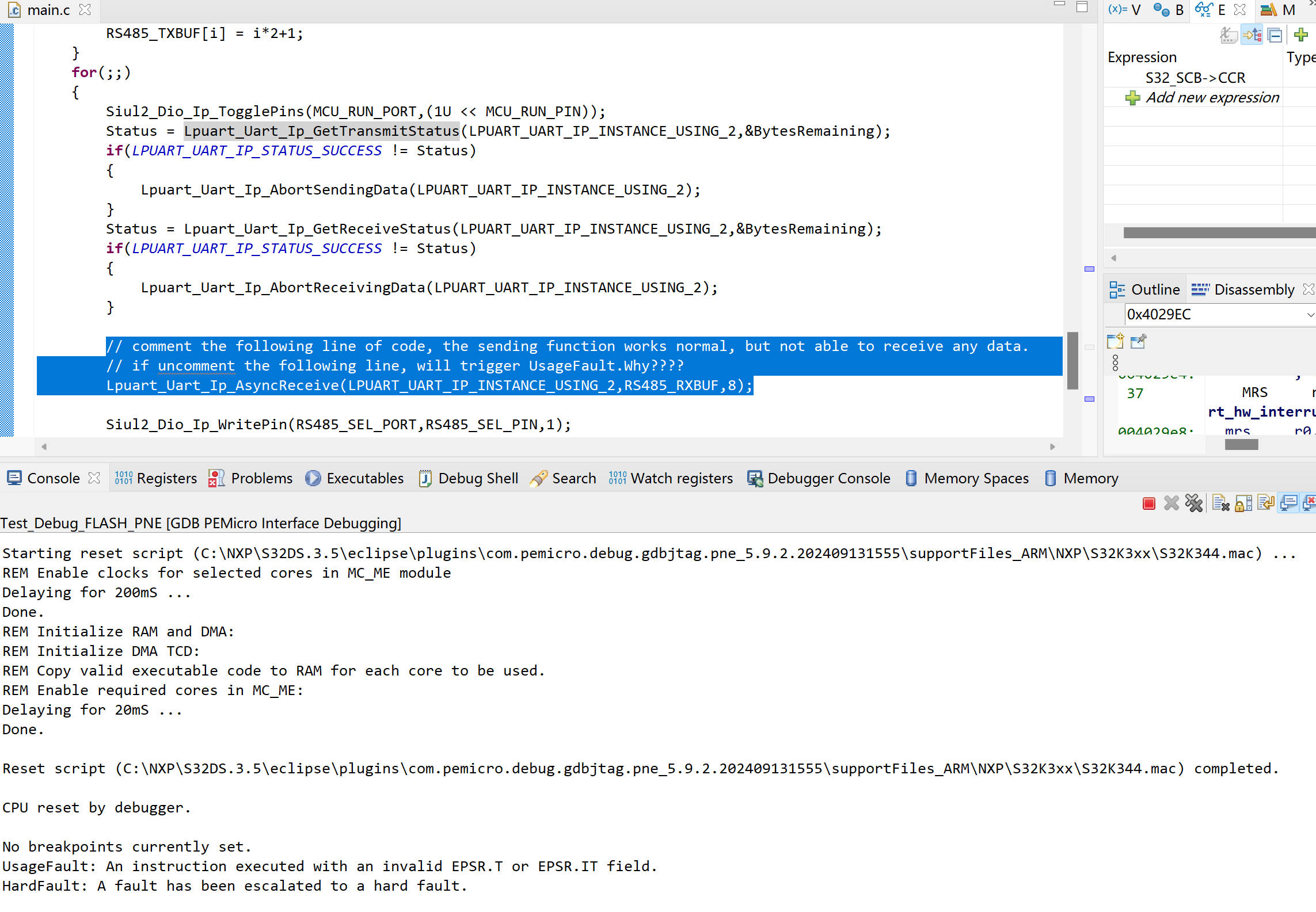 Solved: S32K344 RTD5.0 trigger UsageFault when D_CACHE Enabled - NXP Community