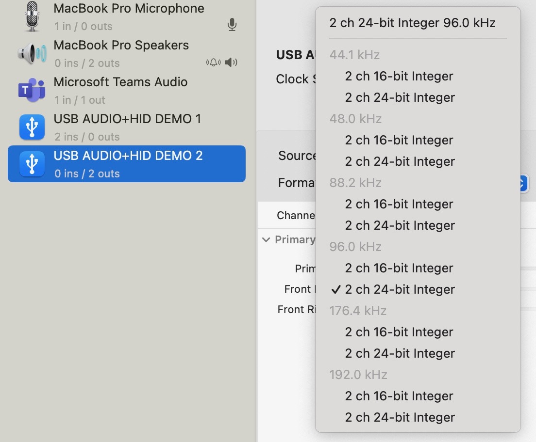 Solved: USB Audio 2.0 - how to provide host with a range or list of supported sample frequencies ...