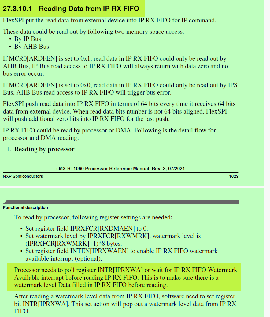 Re: i.MX RT0106 FLEXSPI_TransferBlocking and XIP - NXP Community