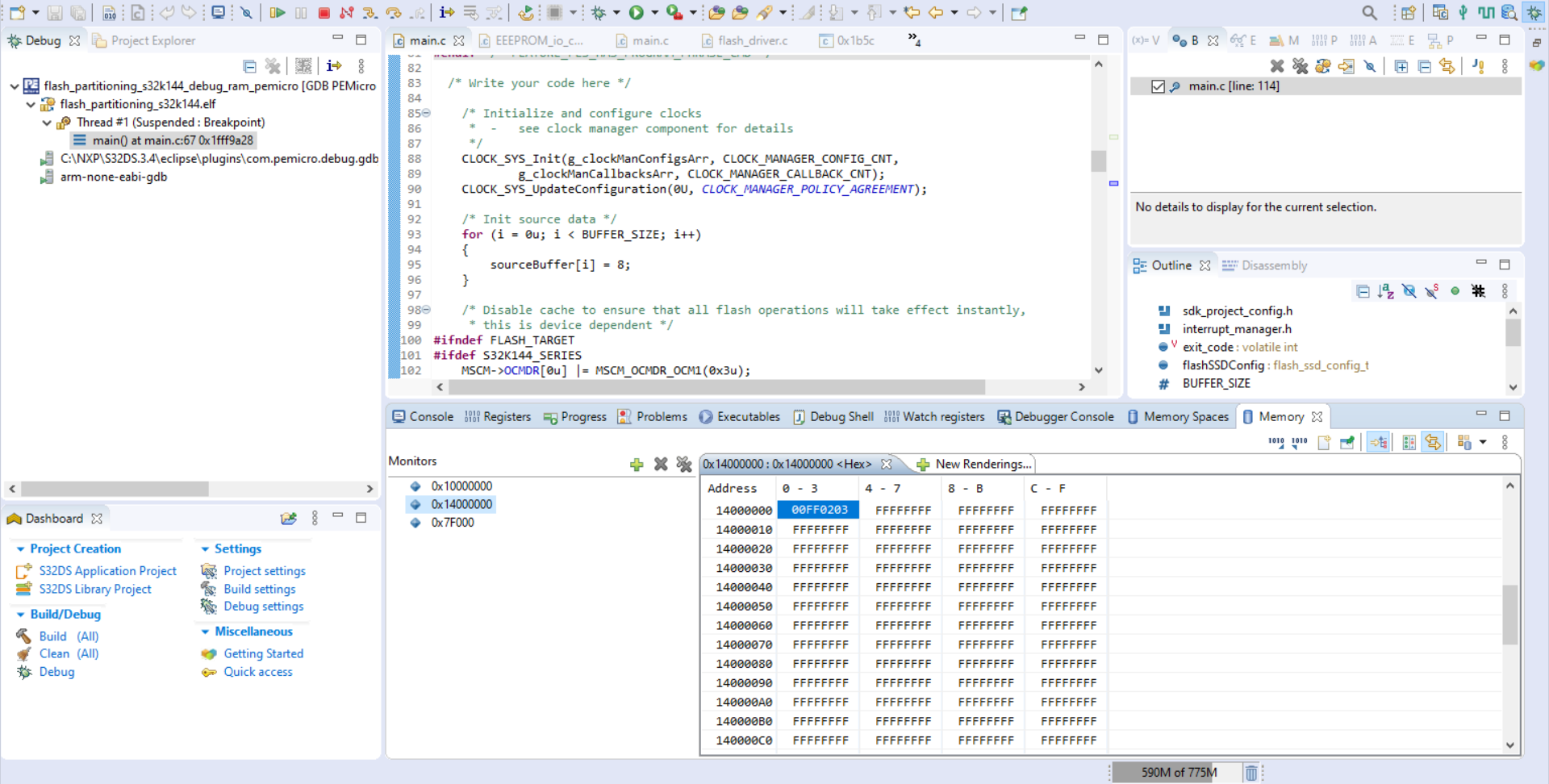 S32K144 Flash Partitioning Example Code Query - NXP Community