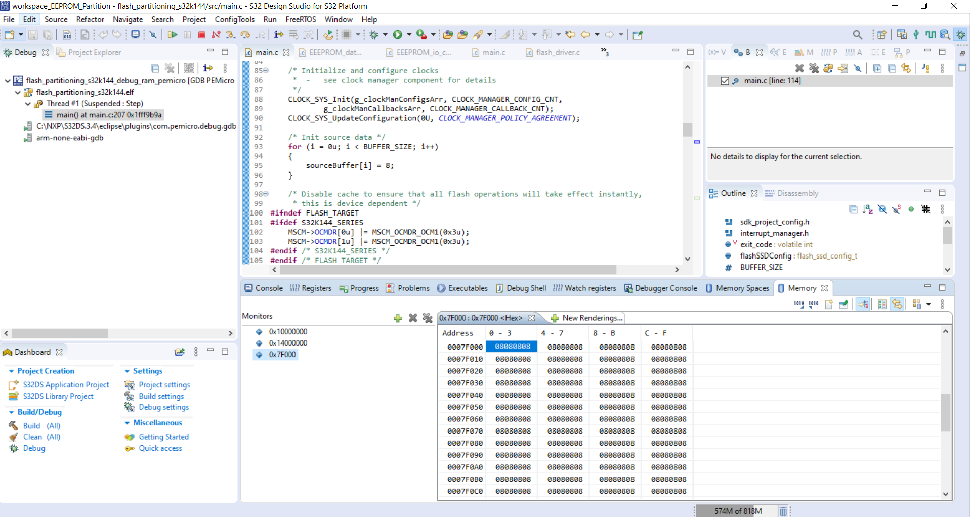 S32K144 Flash Partitioning Example Code Query - NXP Community