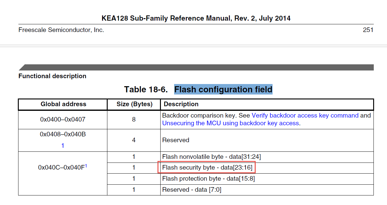 how to set kea128 Flash security? - NXP Community