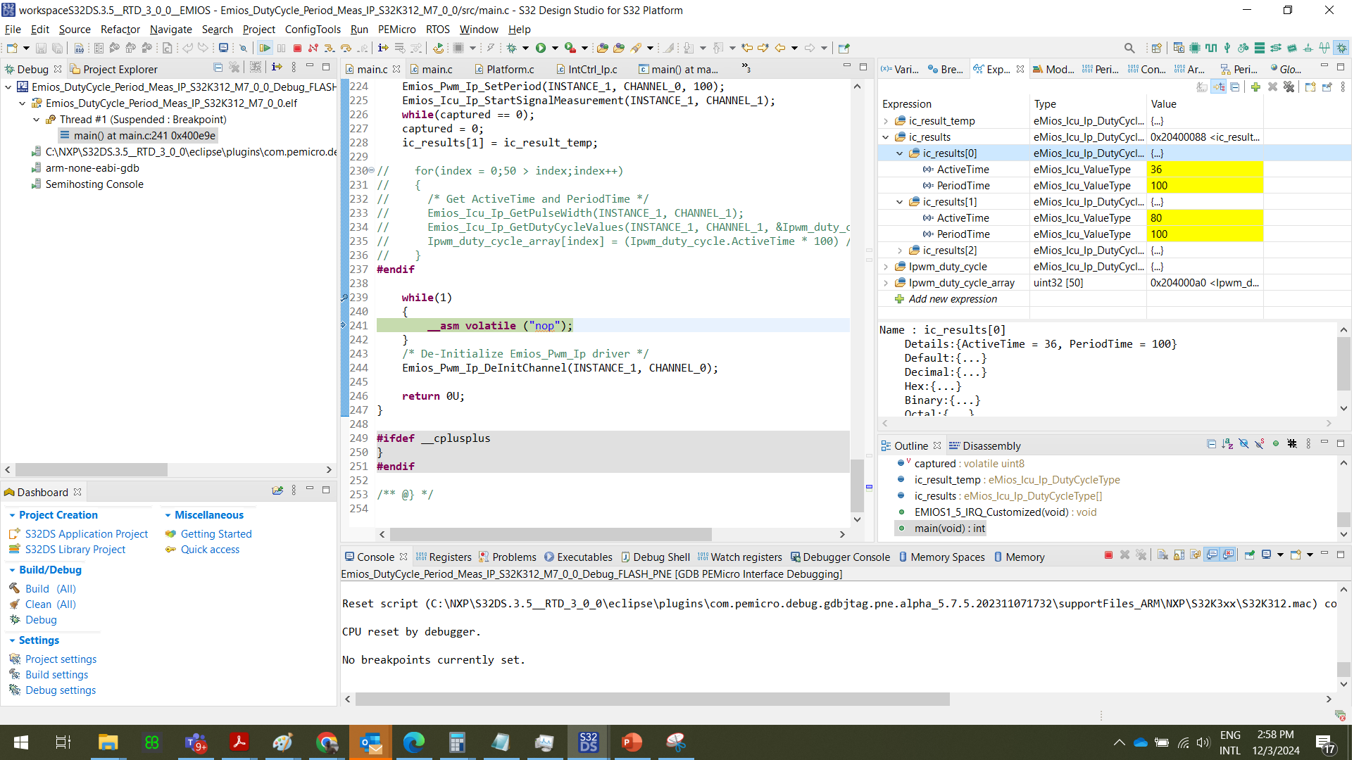 Example IP S32K312 PWM ICU using EMIOS DS3.5 RTD300 - NXP Community