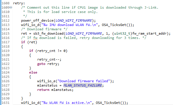 Solved: RW612 - wifi_mqtt example "download firmware failed" - NXP Community