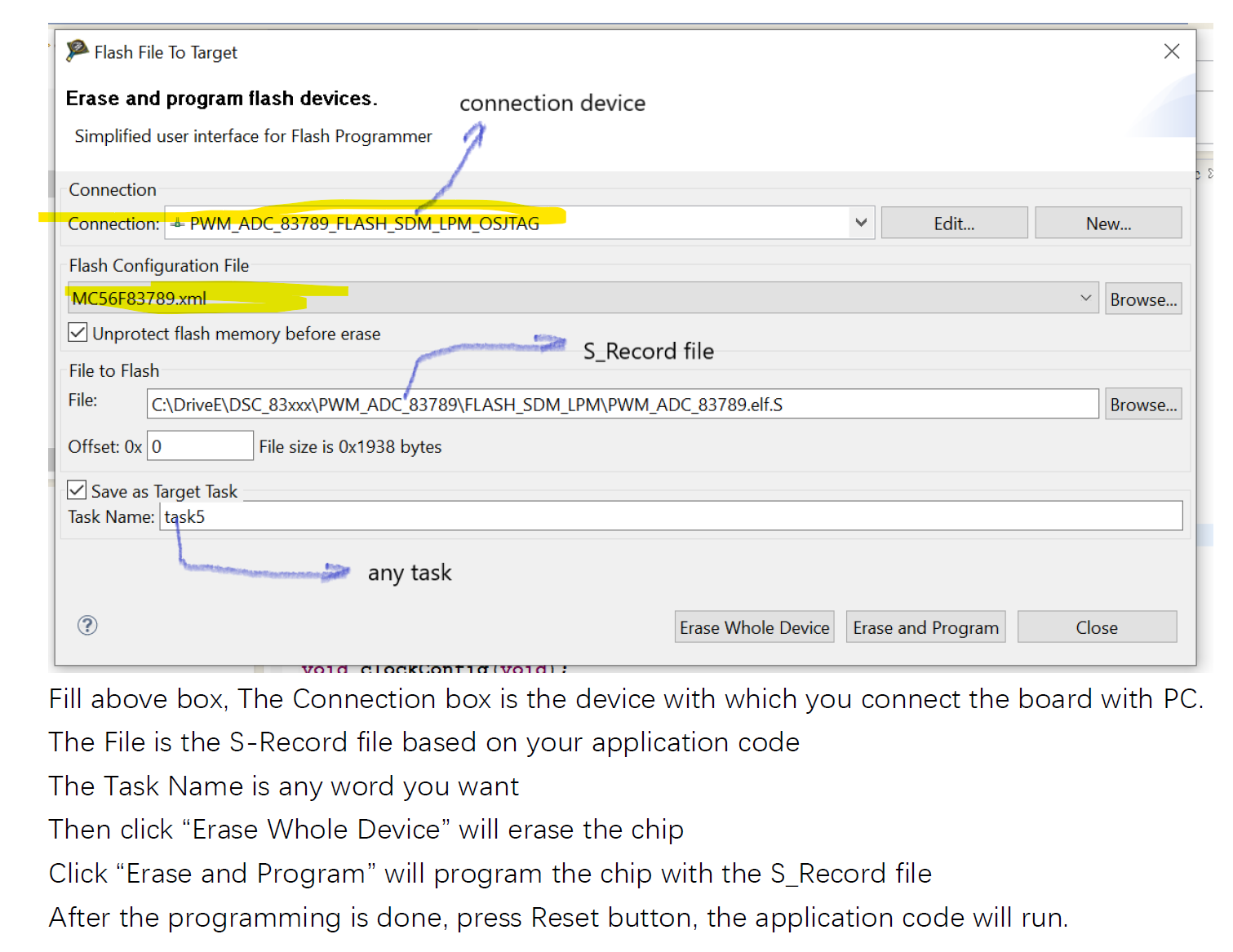IDE from NXP and firmware programming cable interface to program ...