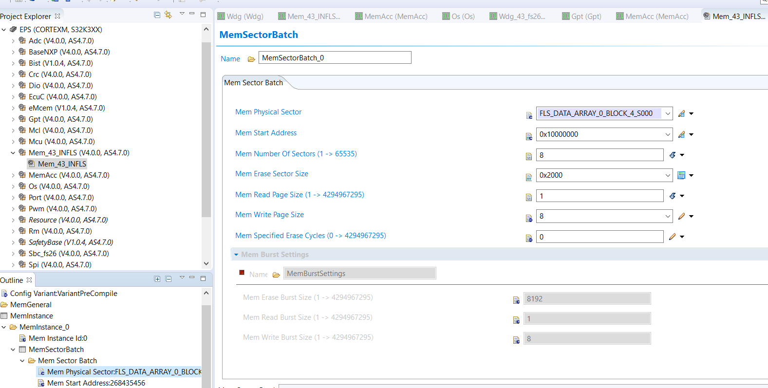 Solved: Enabling the Burst settings in MEM_43_INFLS - NXP Community