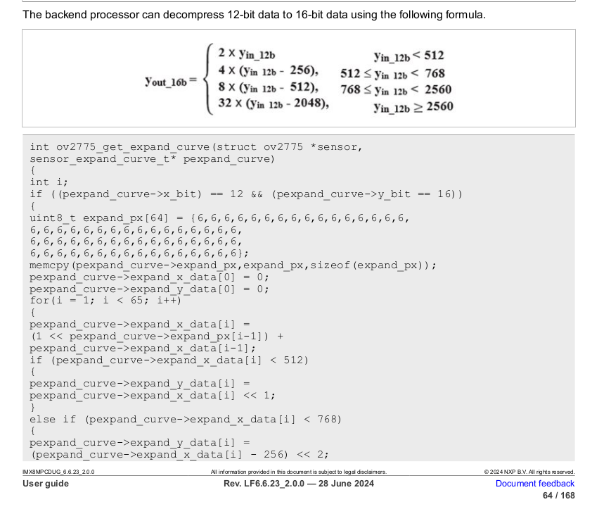 [IMX8MP] ISP PWL de-companding calculation - NXP Community