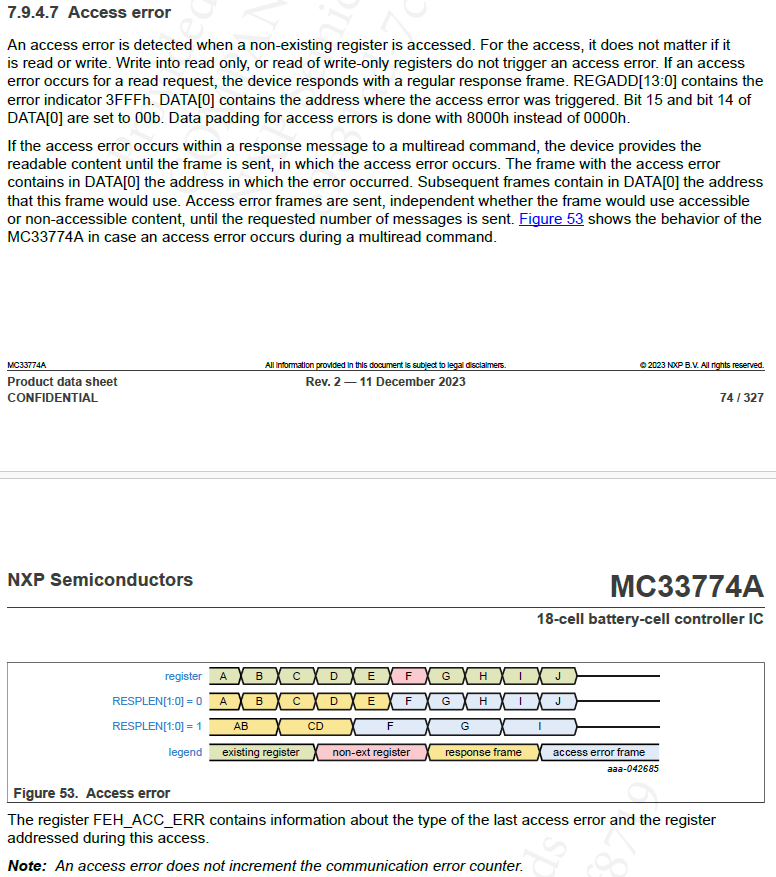 How to clear the Access error frame in MC33774 - NXP Community