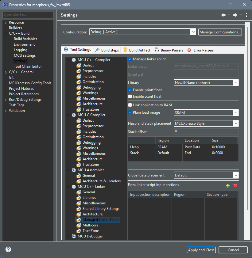 How to resolve linker warnings in custom linker section - NXP Community