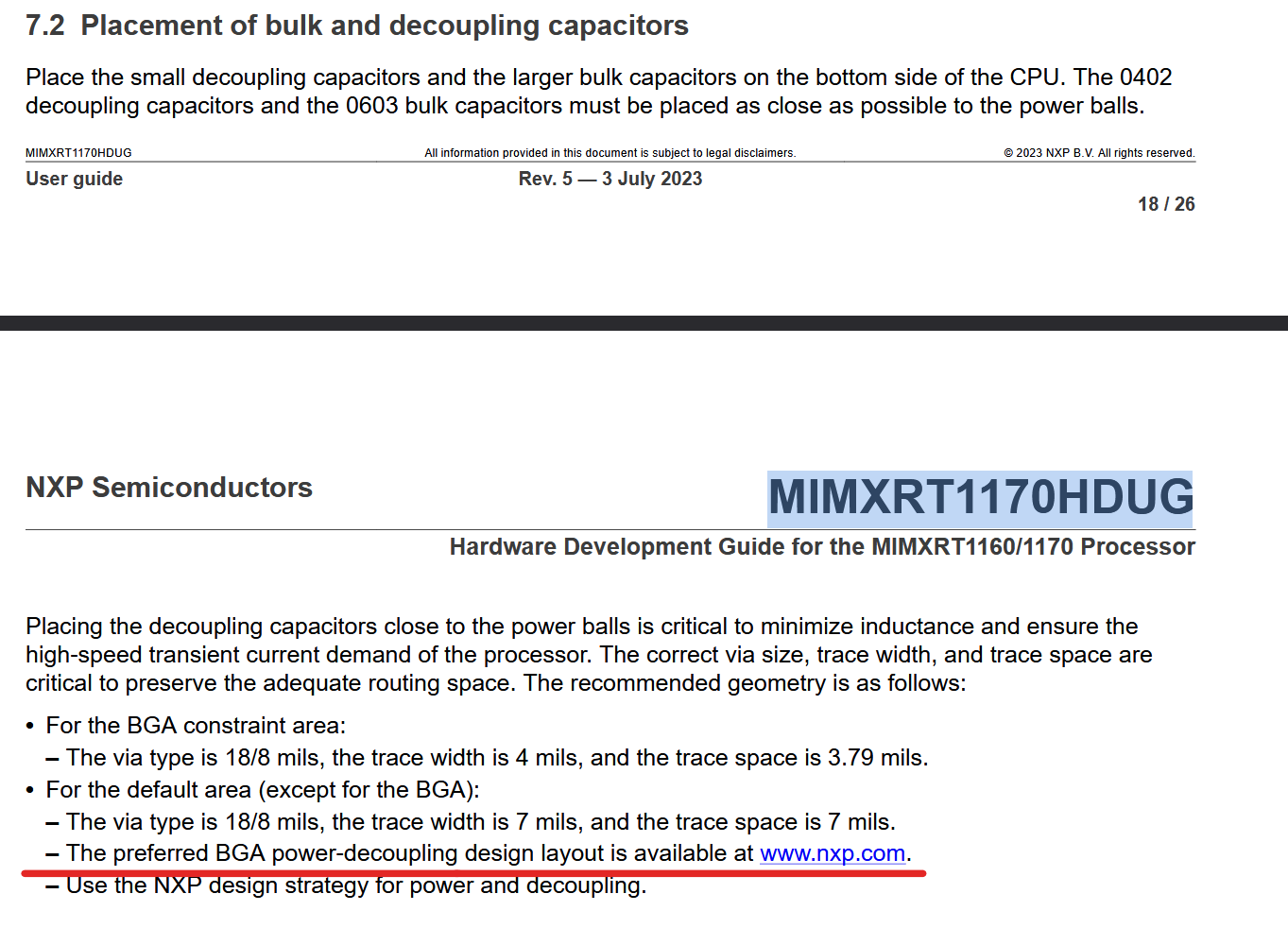 RT1170 "Placement of bulk and decoupling capacitors" - NXP Community