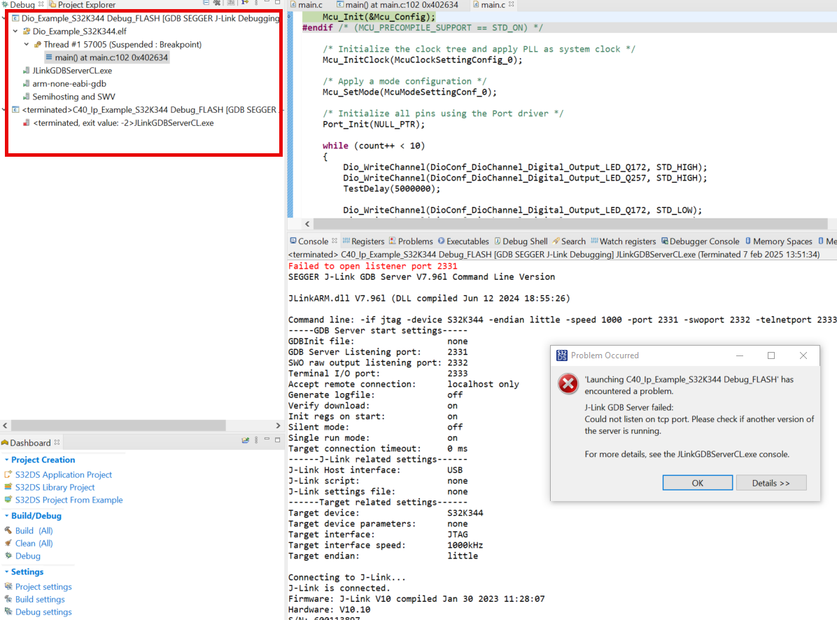 Re: C40_Ip Flash Drive example DEBUG - NXP Community
