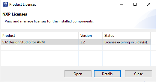 Solved: S32 Design Studio license expiring in 3 days - NXP Community