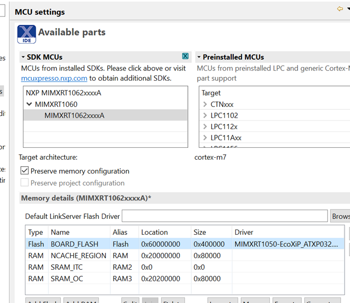 MCUXpresso and MCU-LINK PRO in J-Link emulation mode will not flash i.MX RT1062 - NXP Community