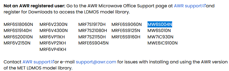 Solved: How to find the AWR model of the MW6S004NT1? - NXP Community