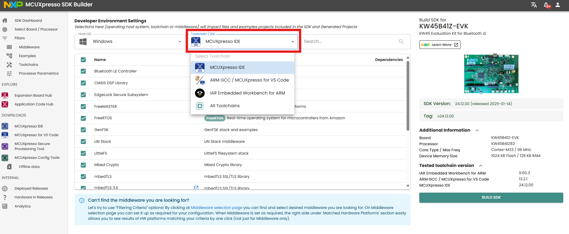 nxp ide install sdks fail - NXP Community