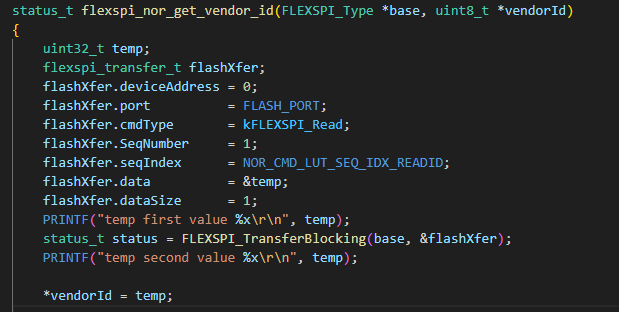 Re: Vendor ID issue in Flexspi_nor_polling_transfer SDK example for IMX93QSB - NXP Community