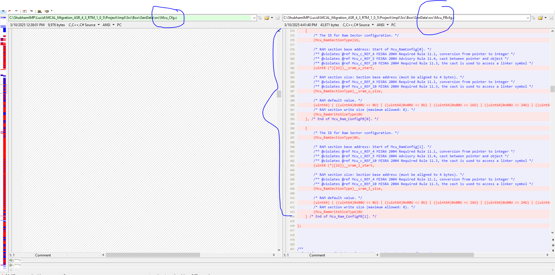 Code not getting generate in Mcu_Cfg.c Mcu_PBcfg.c in S32K1XX 4.3 SMCAL RTM 1.0.5 AUTOSAR 4.3.1 ...