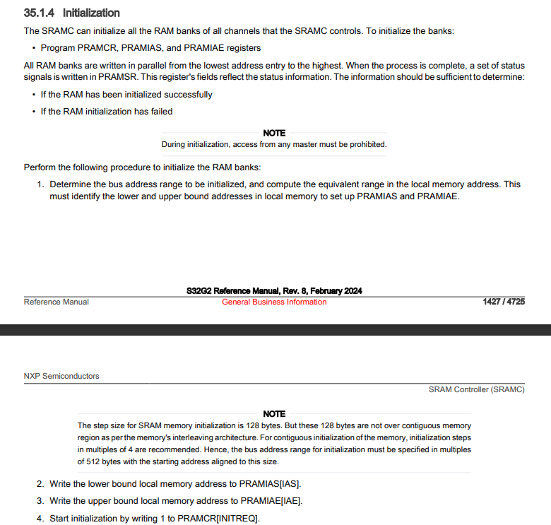 Solved: When is SSRAM accessible before s32_ssram_clear? - NXP Community