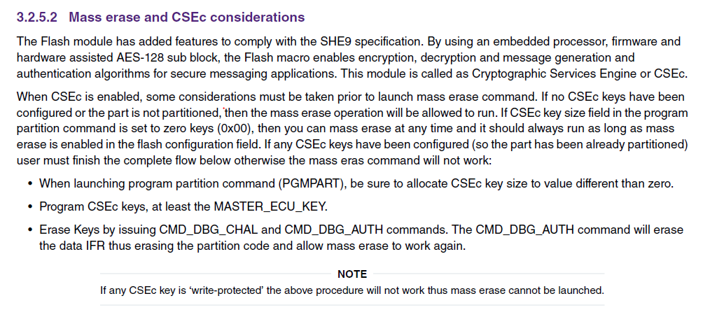Solved: The S32K144 is secure(SEC! = 10b) and CSEc enabled how to unsecure the chip - NXP Community