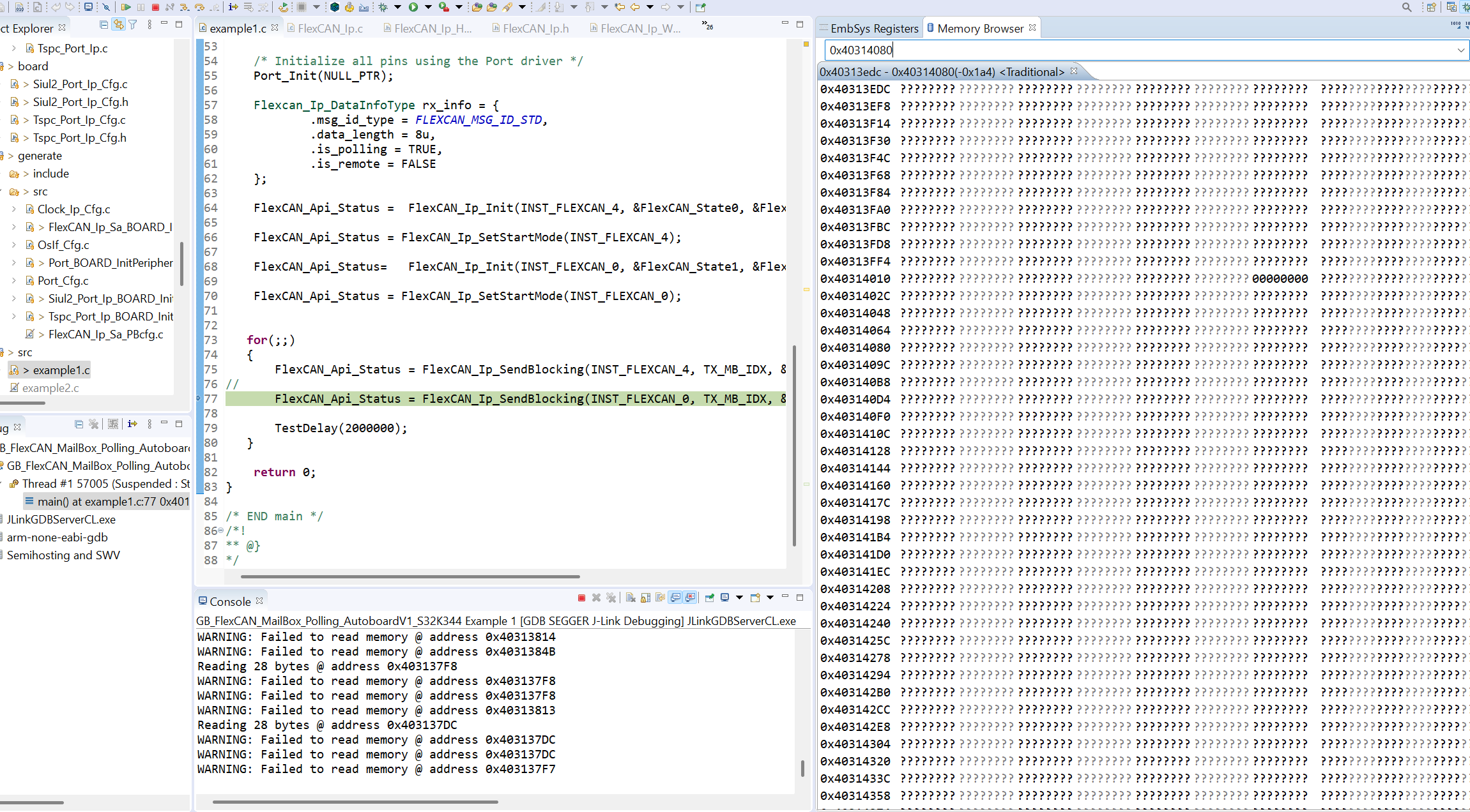 CAN Message Buffer memory not displaying in S32K344 MCU - NXP Community