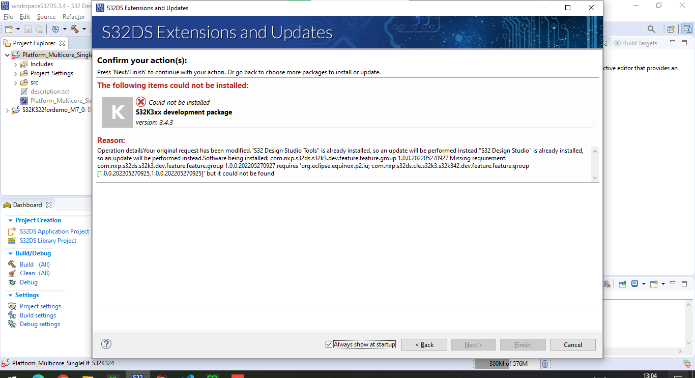 S32k Design Studio 3.4 version Example project Import Problem - NXP Community