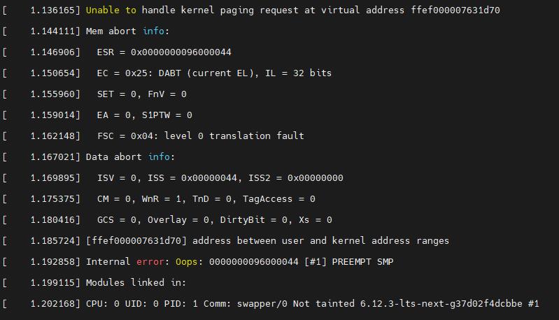Error: Unable to handle kernel paging request at virtual address - NXP Community