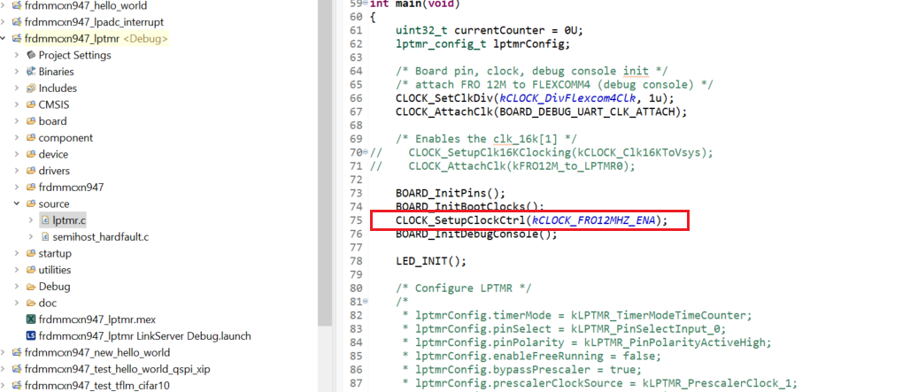 Solved: FRDM-MCXN947 LPTMR0 12MHz clock issue - NXP Community