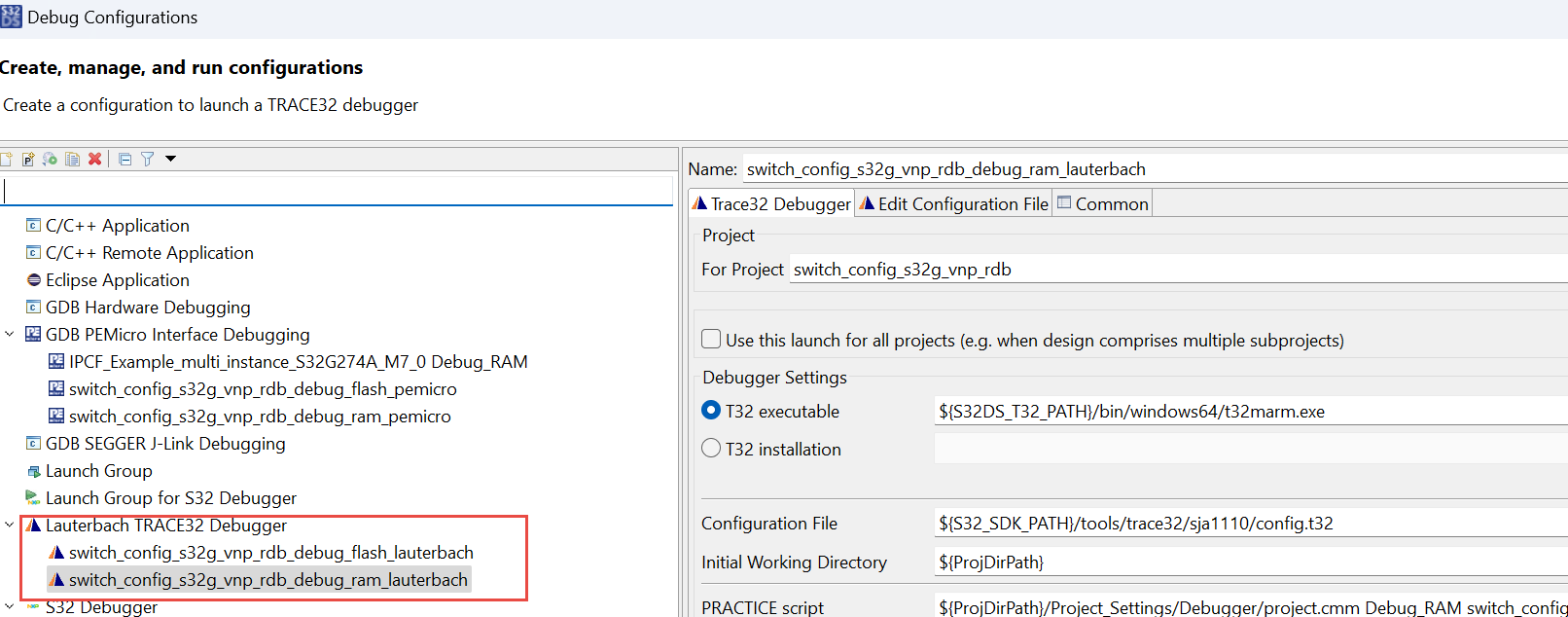 Solved: flashing the SJA1110 via Lauterbach debugger on S32G-VNP-RDB3 - NXP Community