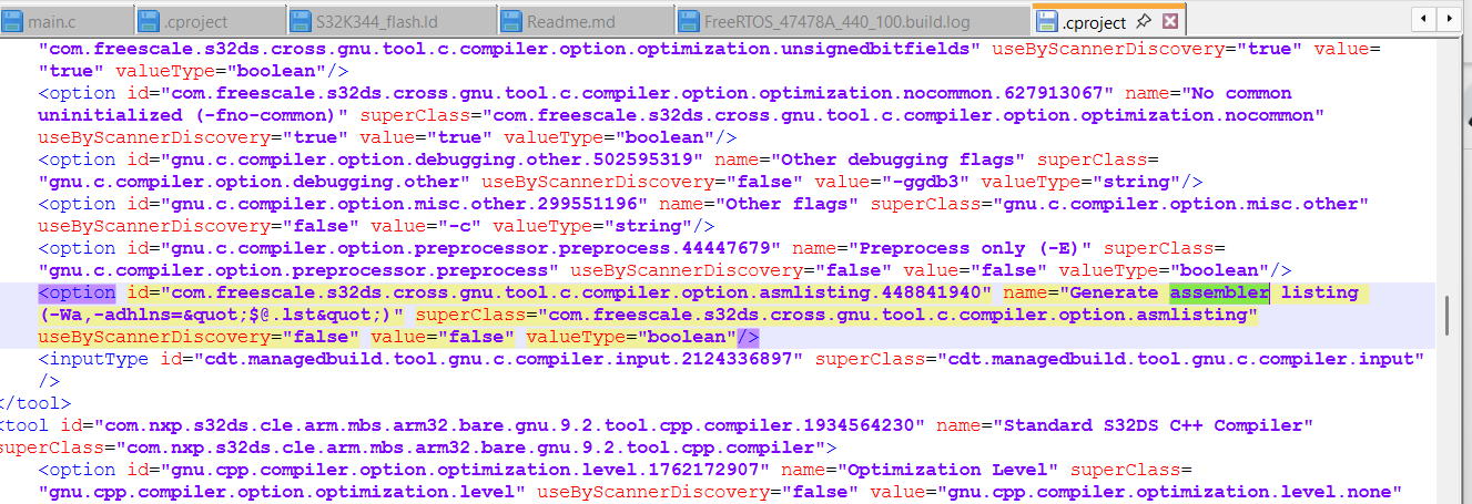 Solved: How to generate assemble .s file in S32DS IDE Build Configuration or in .cproject ...
