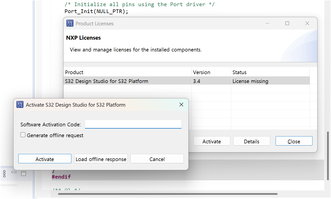 S32 Design studio 3.4 License missing, How to reactivate - NXP Community