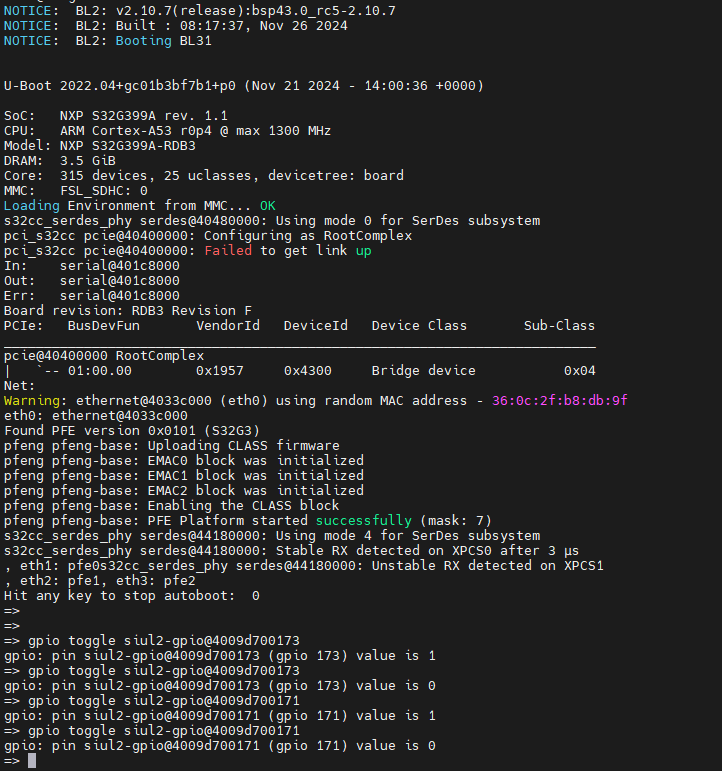 Solved: S32G3 toggle gpio failed in u-boot - NXP Community