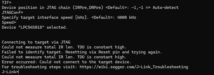 LPC540XX Custom Board MCU-LINK PRO JTAG Connection Problem - NXP Community