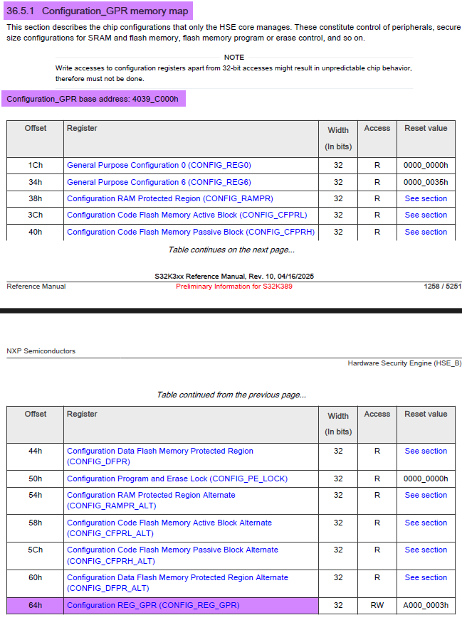 Solved: cannot find definition of HSE_GPR[EDB] - NXP Community