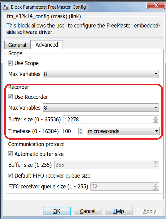 Freemaster recorder block timebase - NXP Community