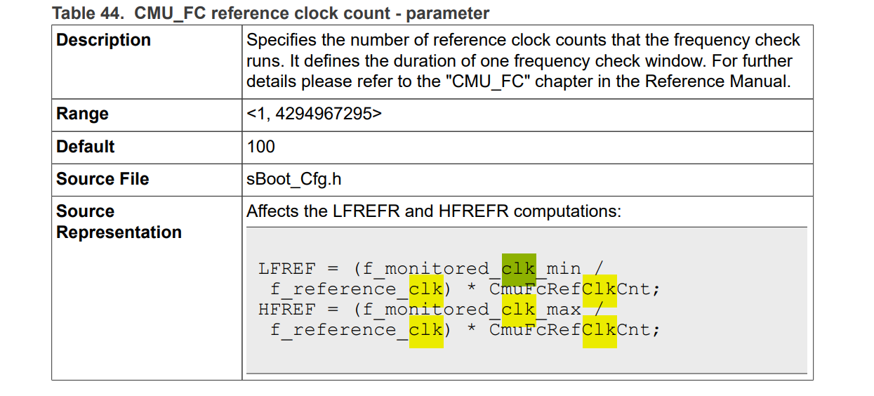 Re: Safety Sboot Failure Transition and reference clock count - NXP ...