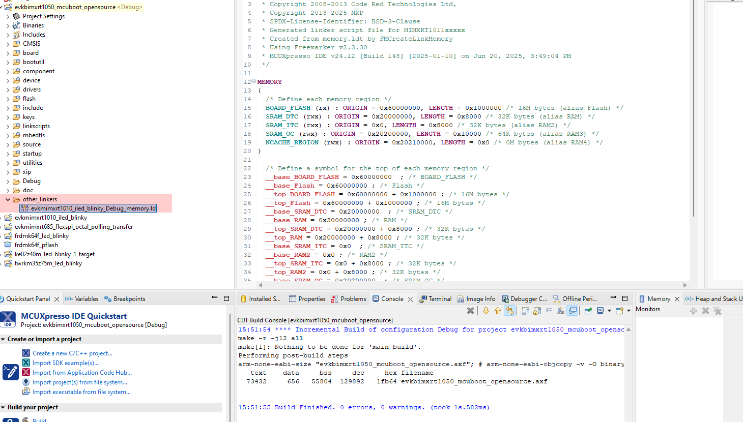 Re Mcuxpresso Gnu Linker Script Problem And Gui Flash Tool Faild Nxp 1606