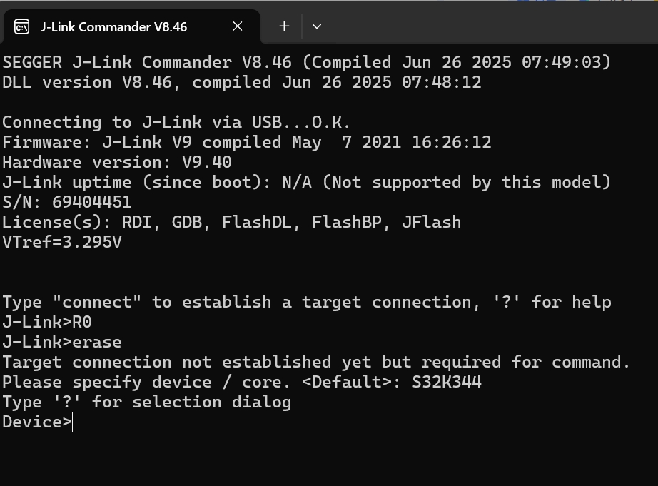 S32K344：Problem occured while downloading the application on target. - NXP Community