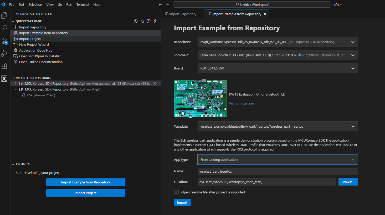 [MCUXSDK] How to use GitHub SDK for KW4x, MCXW7x, MCXW2x - NXP Community