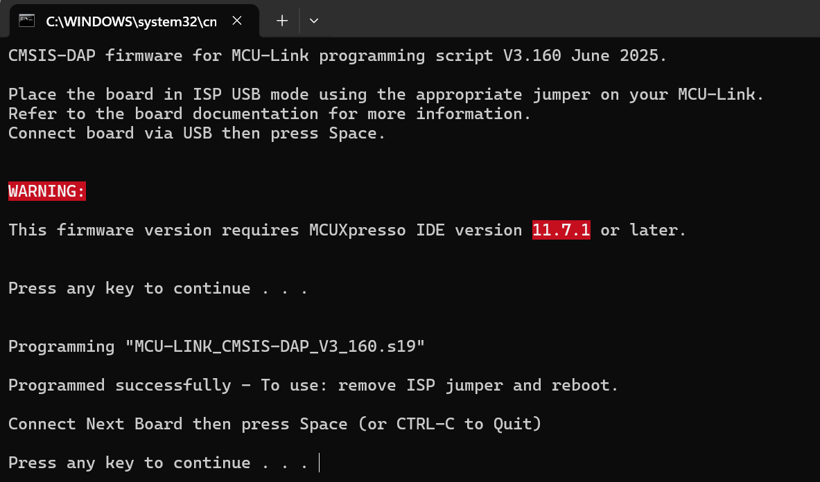 mcu-link pro在更新固件时报错 - NXP Community