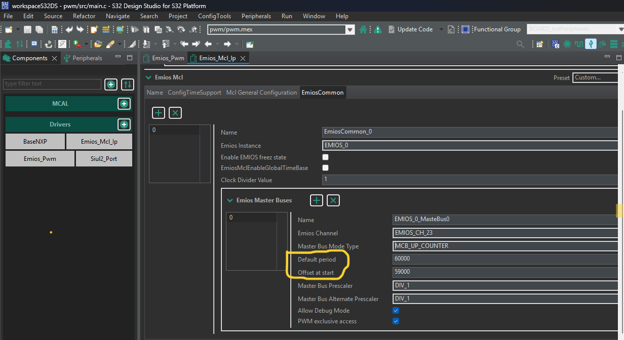 eMIOS module of NXP s32k311 mcu - NXP Community
