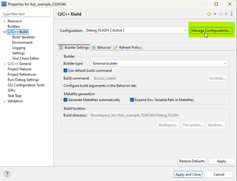 Solved: How to Build Release Version of Example Project – S32K1 AUTOSAR ...