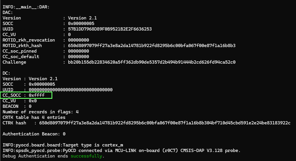 Solved Kw45 Debug Authentication Fails With Spsdk 310 And J Link On Secured Device Wrong Dm