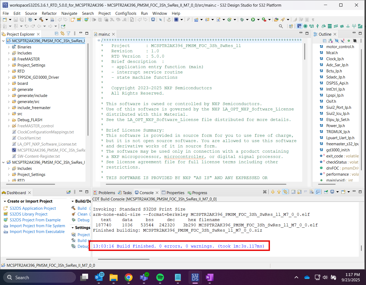 Solved: Problems building MCSPTR2AK396 example application - NXP Community