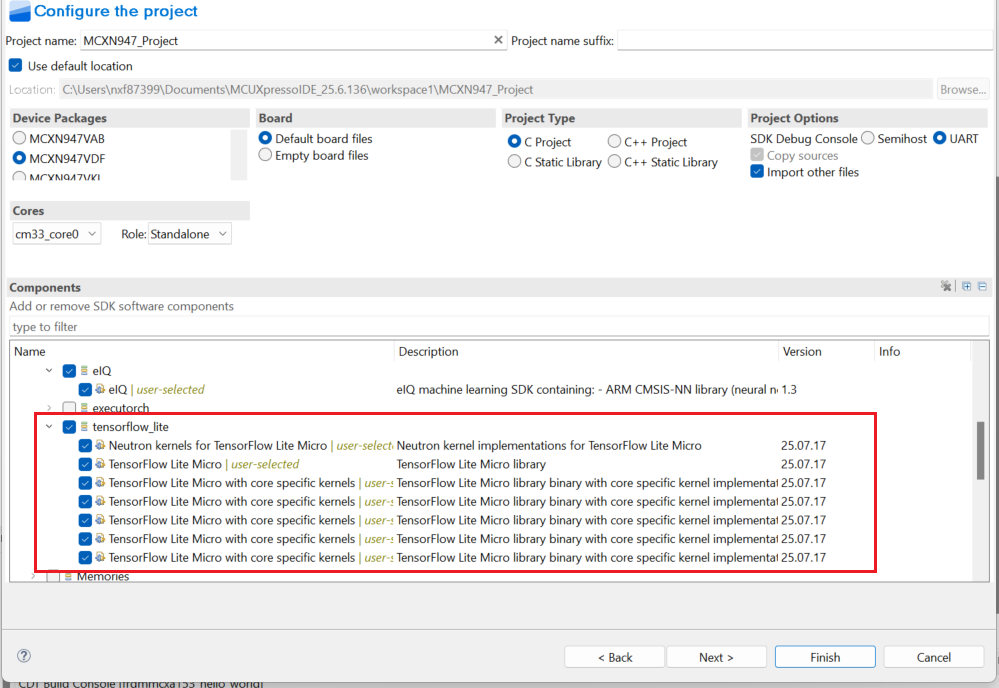 Solved: Porting new TFLite Micro Build to mcuxpresso ide - NXP Community