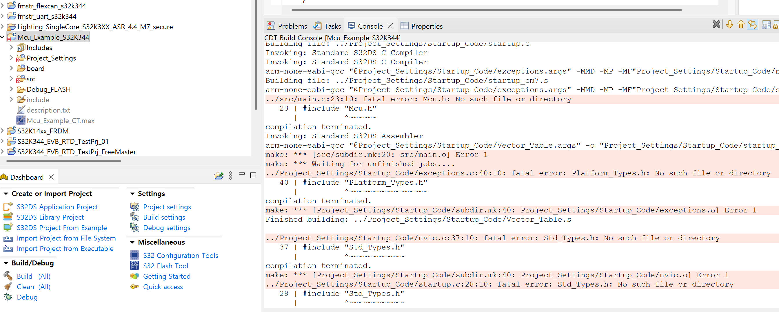 Solved: S32k344 example code build error - NXP Community