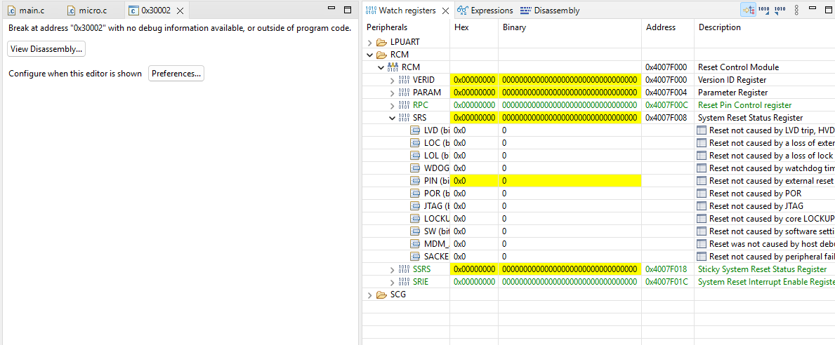 S32K1: Debug Crash/Halt using FlexIO, "__isr_vector at 0x0" - NXP Community