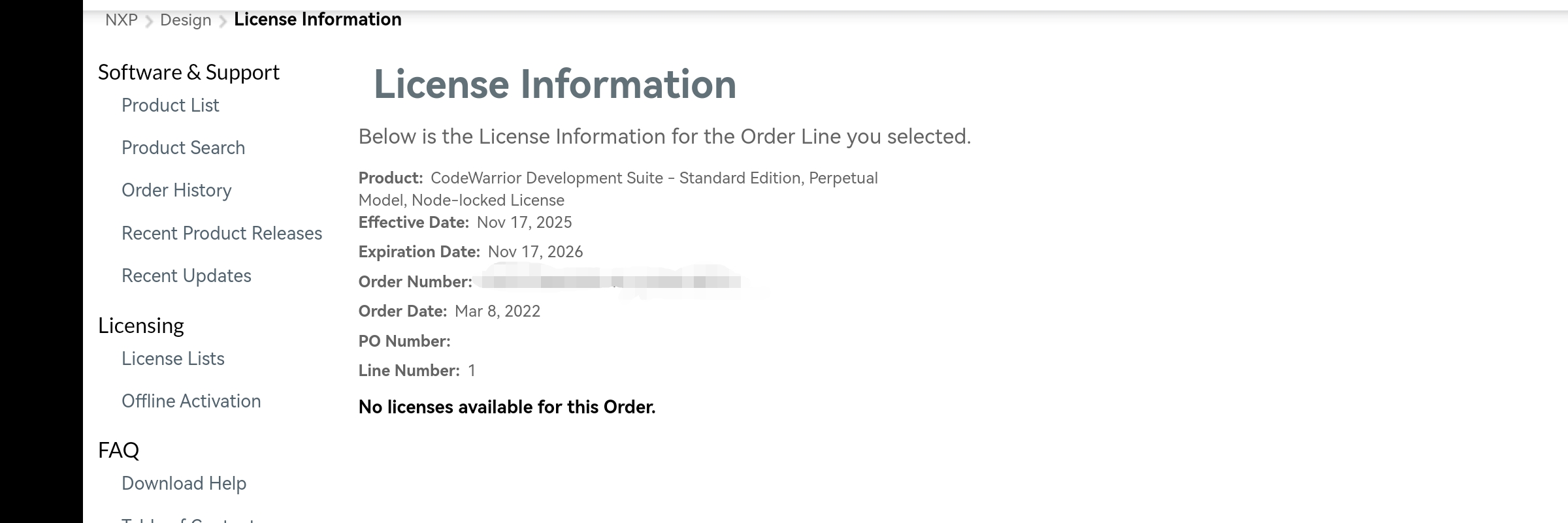 License (No licenses available for this Order) - NXP Community
