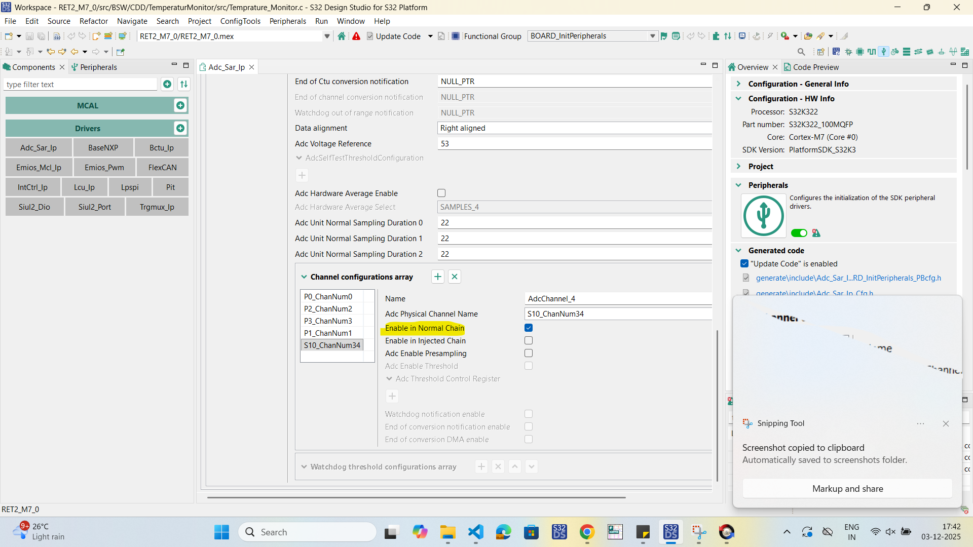 Solved: S32k322 ADC Dual Purpose issue in S32Design studio - NXP Community