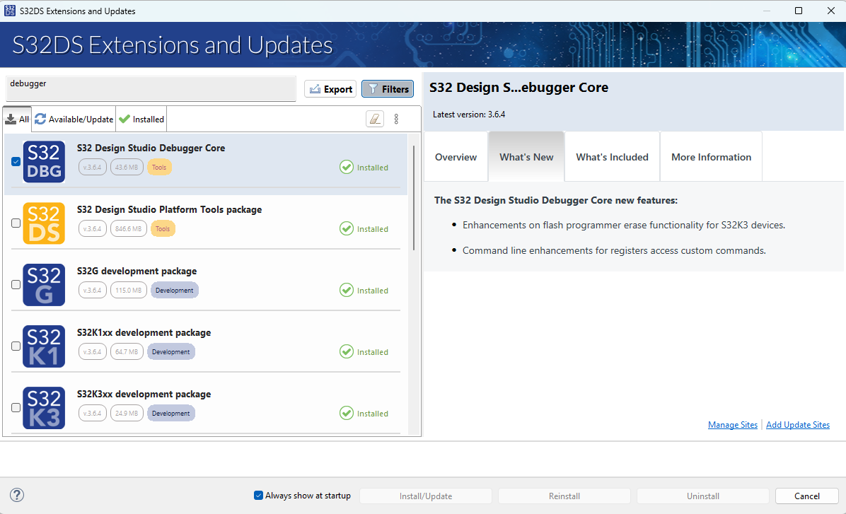 S32 Design Studio 3.6.4 Release Announcement - NXP Community